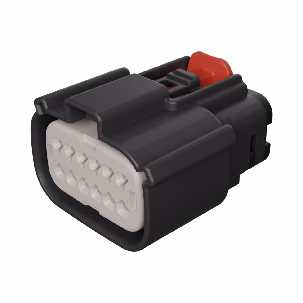 MX150 Mat-Sealed Female Connector Assembly, Dual Row, 12 Circuits, Keying Option C, with Connector Position Assurance, with Clip-Slot, Dark Gray for sale
