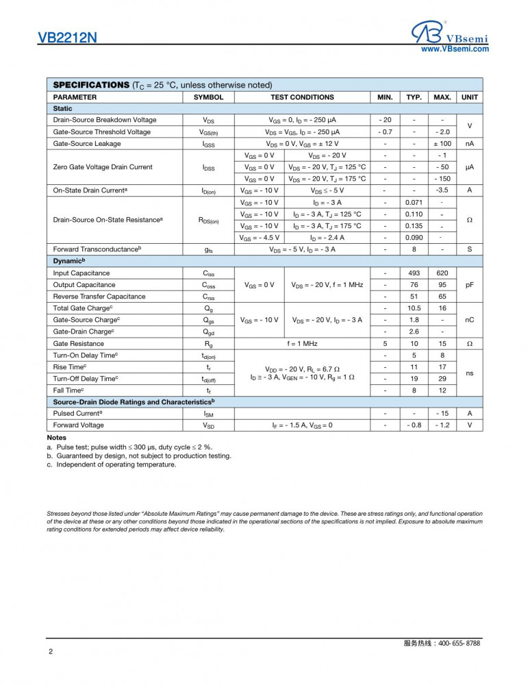 VB2212N datasheet page 2