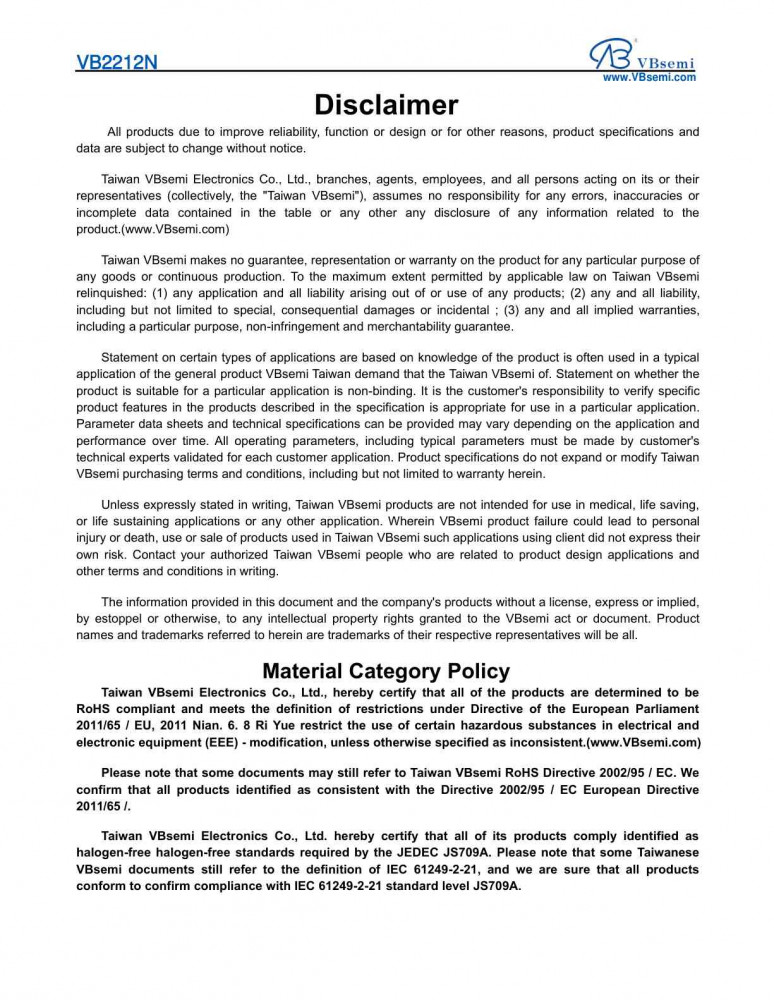 VB2212N datasheet page 9