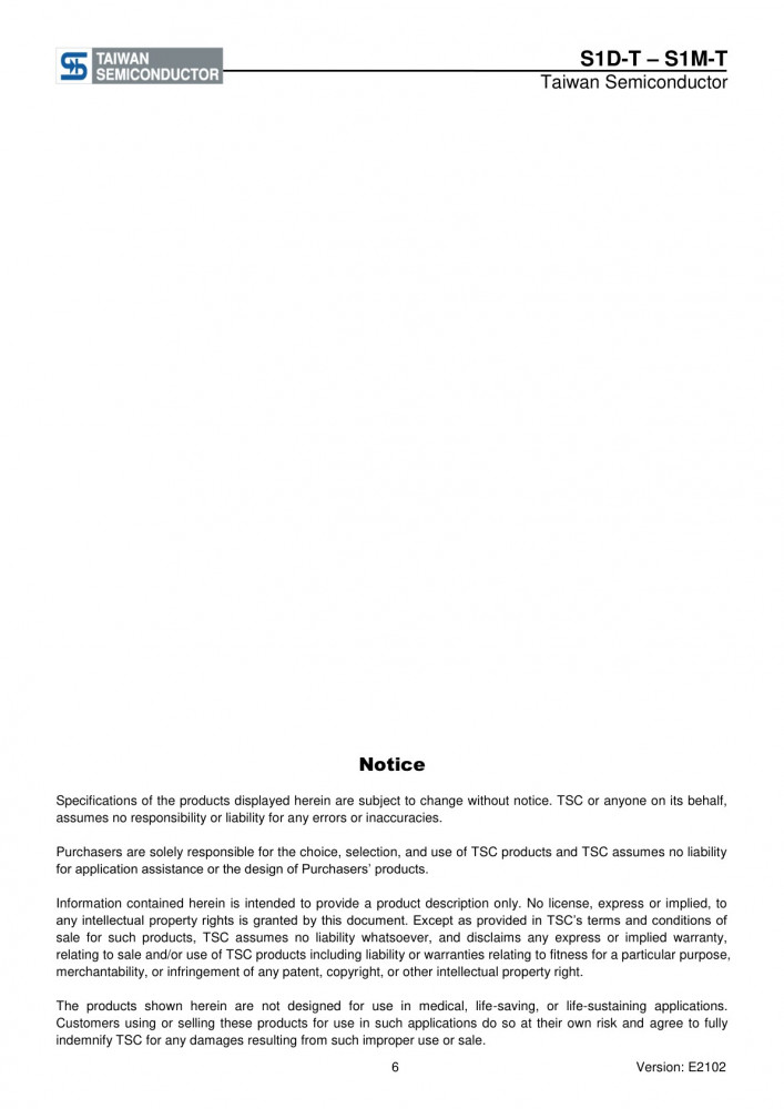 Taiwan Semiconductor S1M-T datasheet page 6