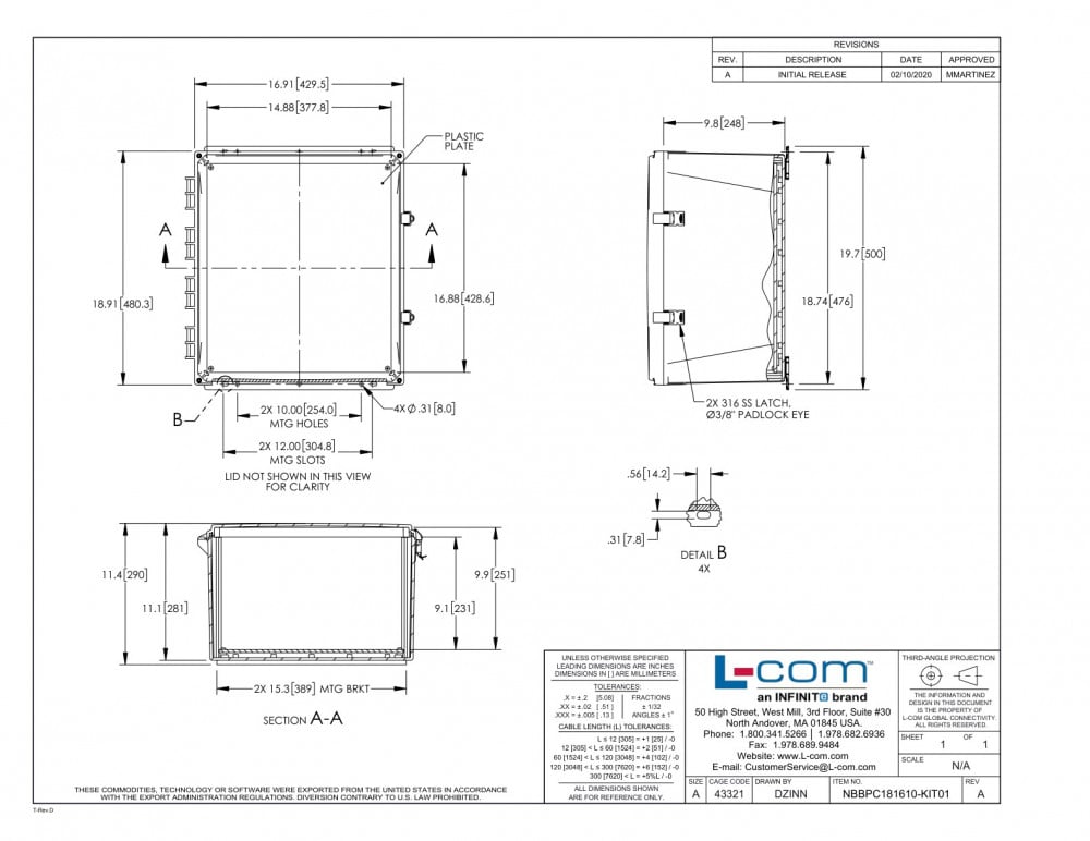 NBBPC181610-KIT01 manufacturer drawing