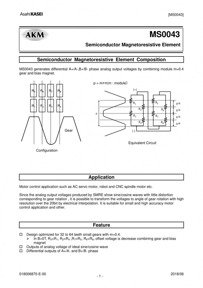 MS0043 datasheet page 1