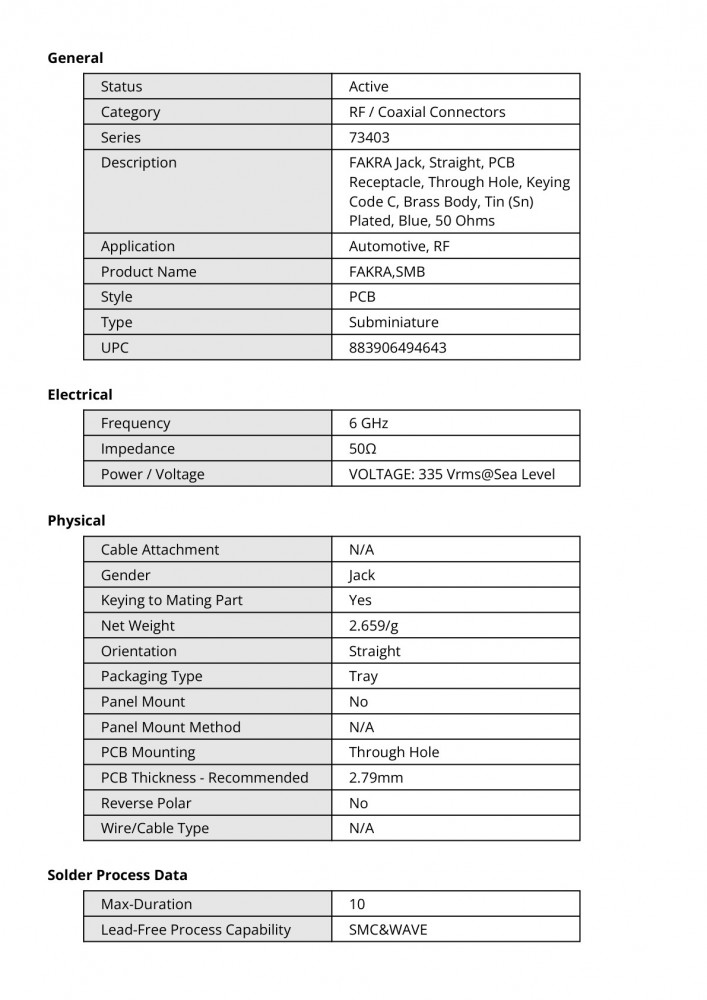 MOLEX 734035072 technical document, page 2