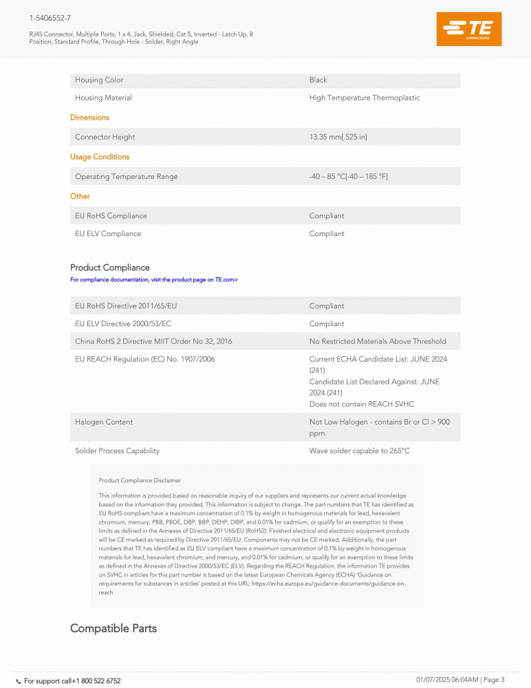 TE Connectivity 1-5406552-7 technical document page 3