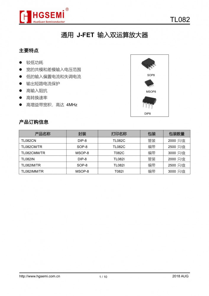 TL082CMM/TR datasheet page 1