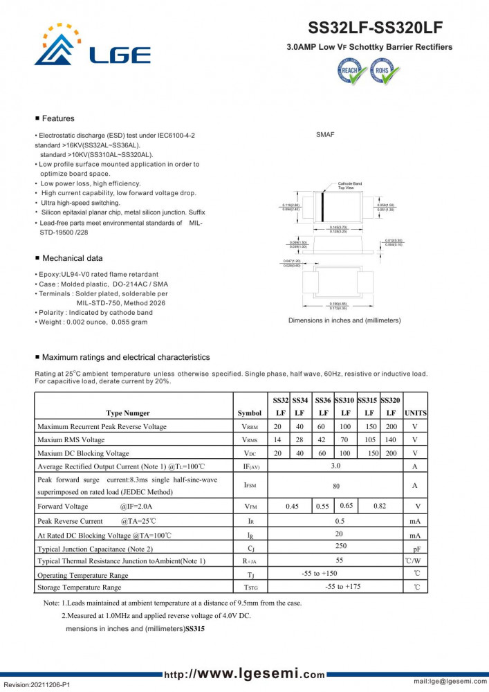 LGE SS310LF datasheet page 1
