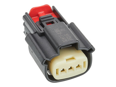 MX150 Mat-Sealed Male Connector Assembly, Single Row, 6 Circuits, Keying Option D, Stone Gray