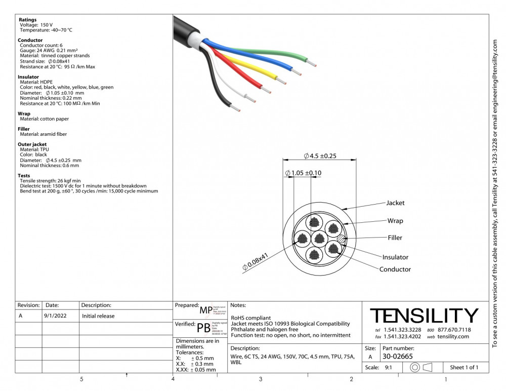 Technical drawing page for Tensility International part 30-02665