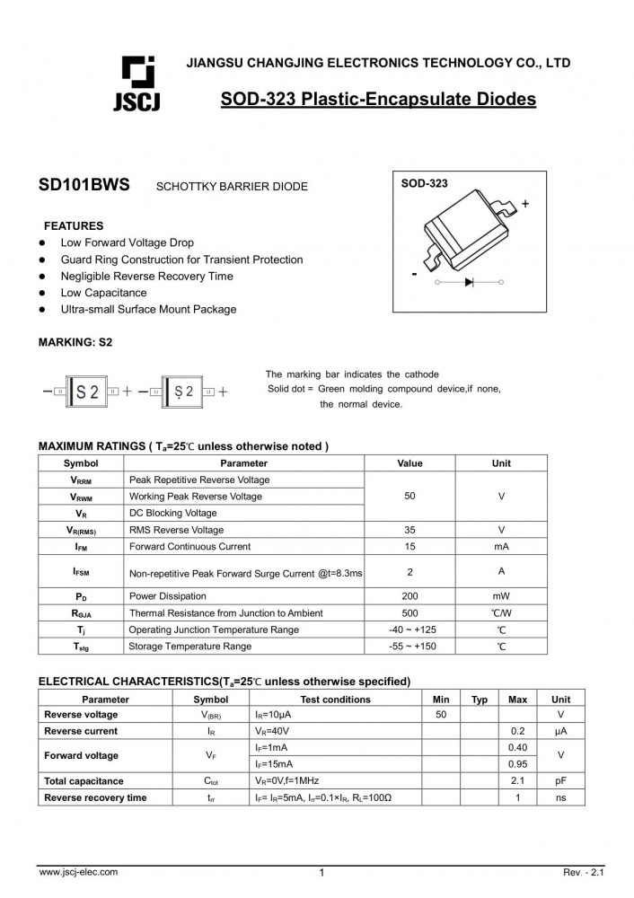 SD101BWS datasheet page 1