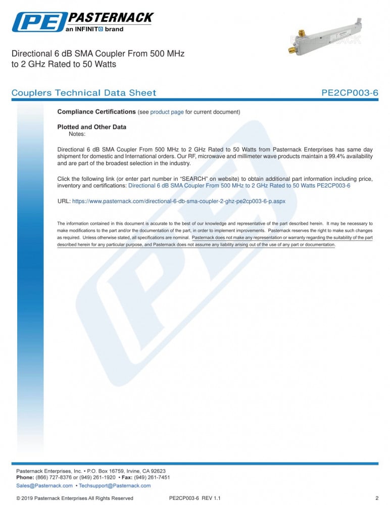PE2CP003-6 technical document page 2