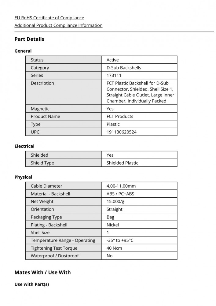 MOLEX 1731110560 product drawing, page 2