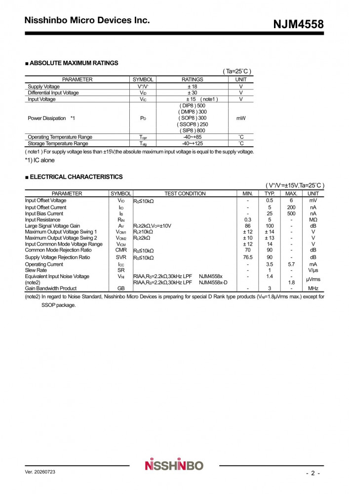 NJM4558 document preview, page 2