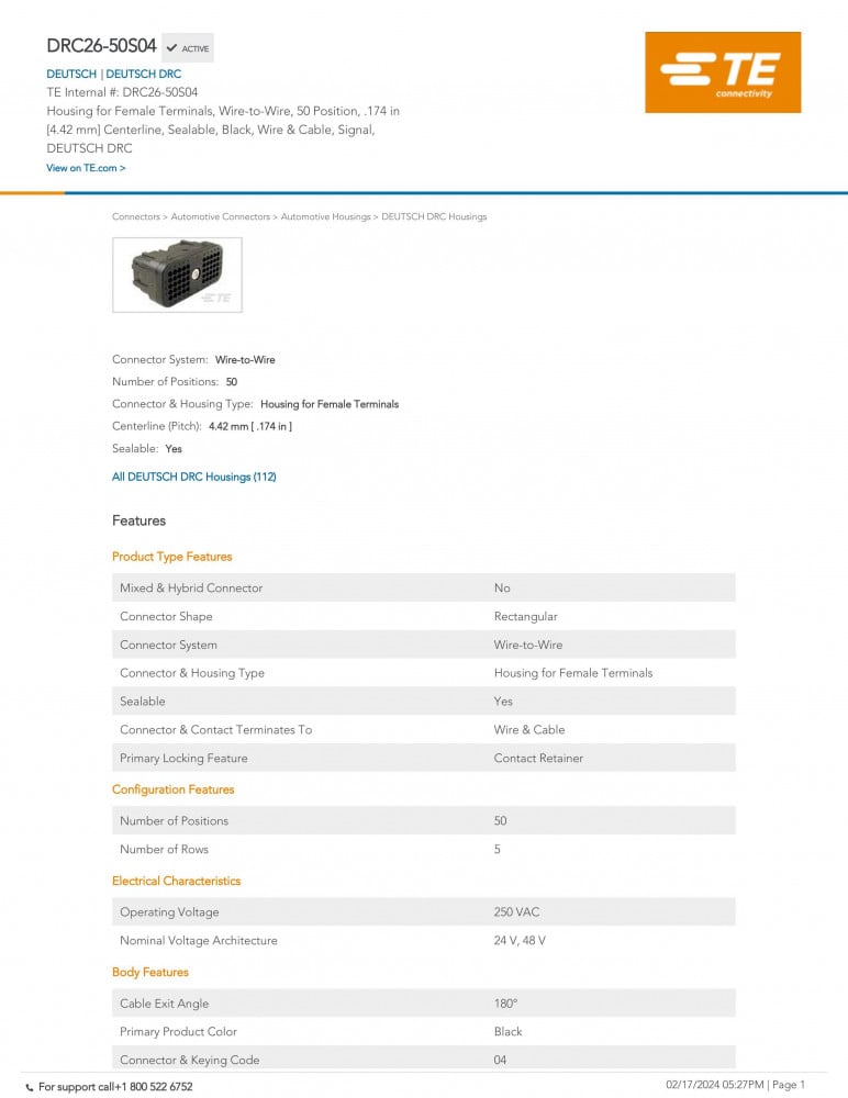 DRC26-50S04 technical document page 1