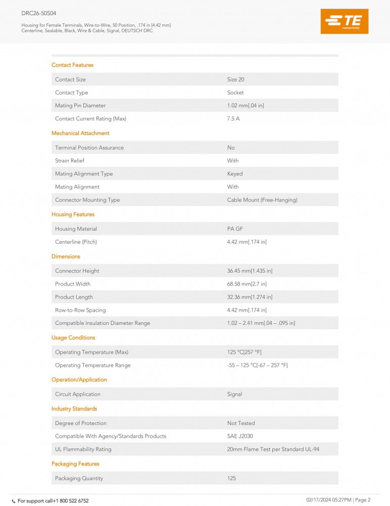 DRC26-50S04 technical document page 2