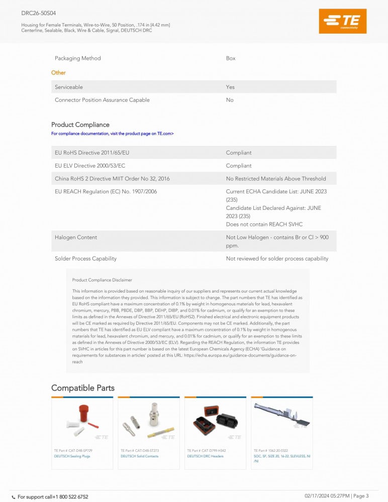 DRC26-50S04 technical document page 3
