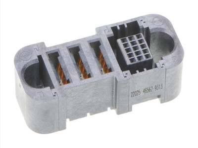 EXTreme Ten60Power Vertical Receptacle with Side Guides, 8 DC Power Circuits, Press Fit Tail