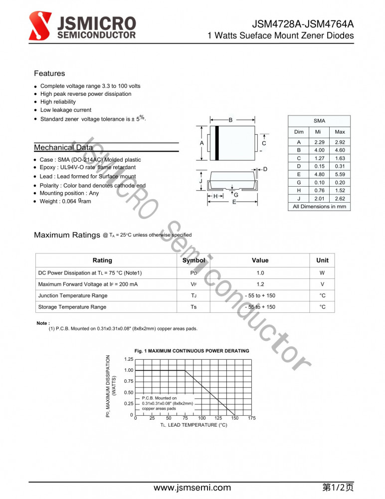 JSM4734A datasheet page 1