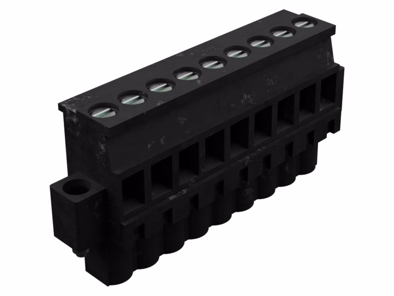 5.00mm Pitch Eurostyle Vertical Plug, with Retention Screws and Reverse Imprinting, Rear Wire Entry, Black, 9 Circuits for sale