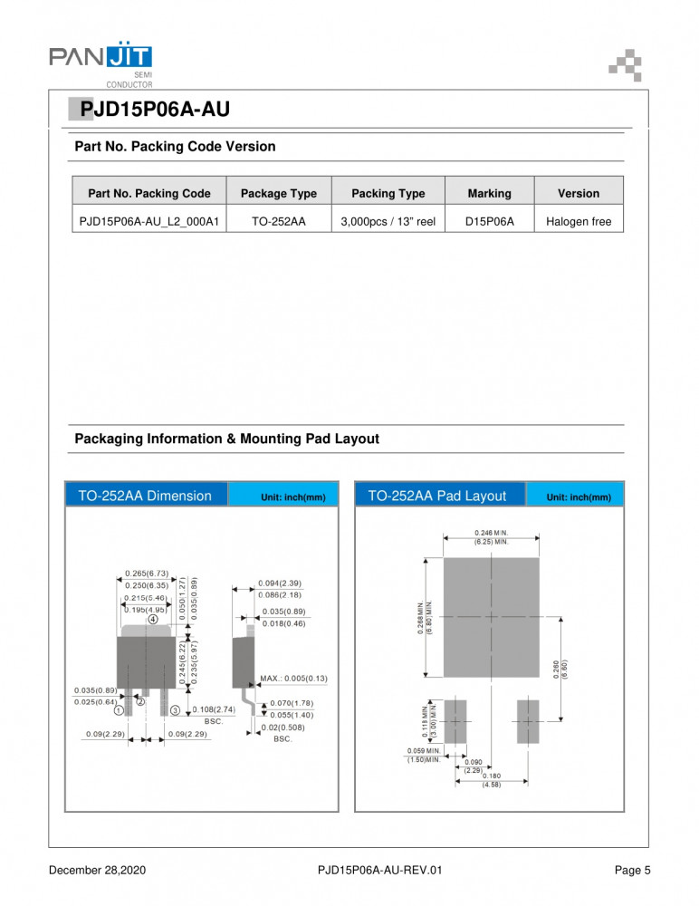 PJD15P06A-AU datasheet page 5
