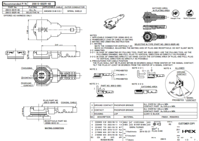 I-PEX 50205-J001 Coaxial RF Connector Assembly