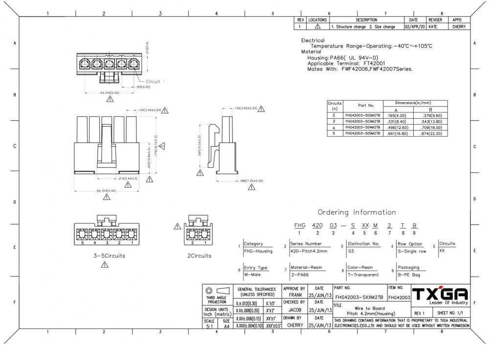 FHG42003-S03M2TB technical document page