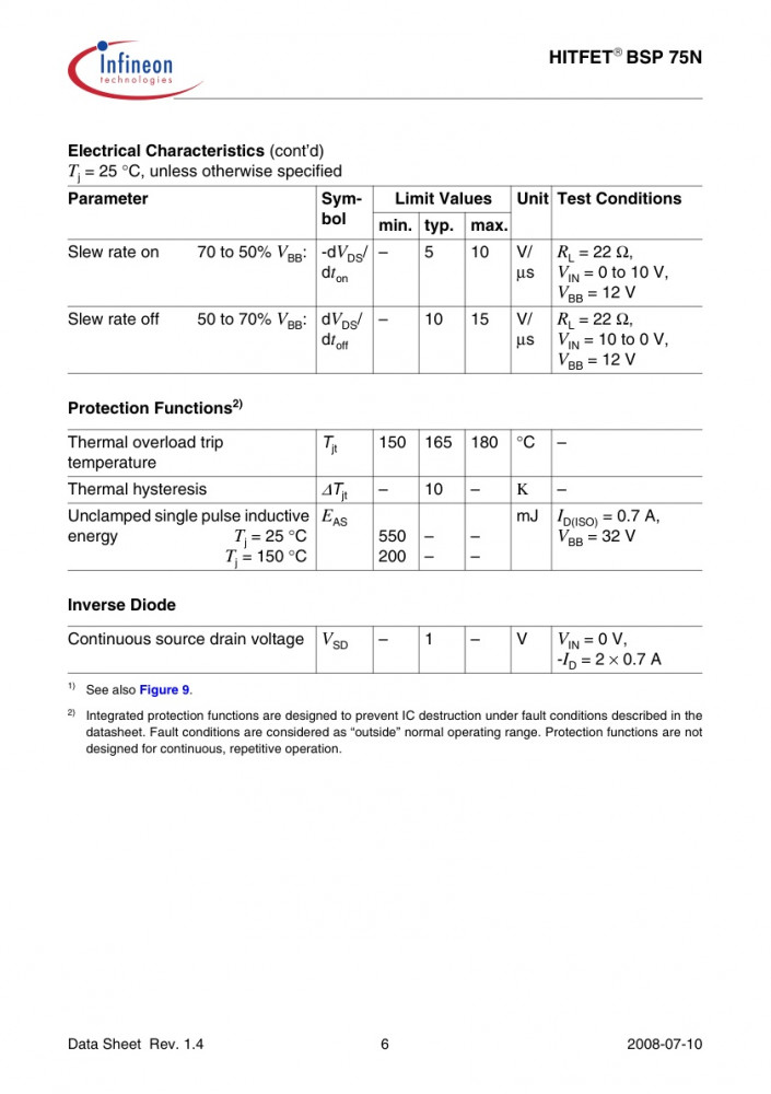BSP75N datasheet page 6