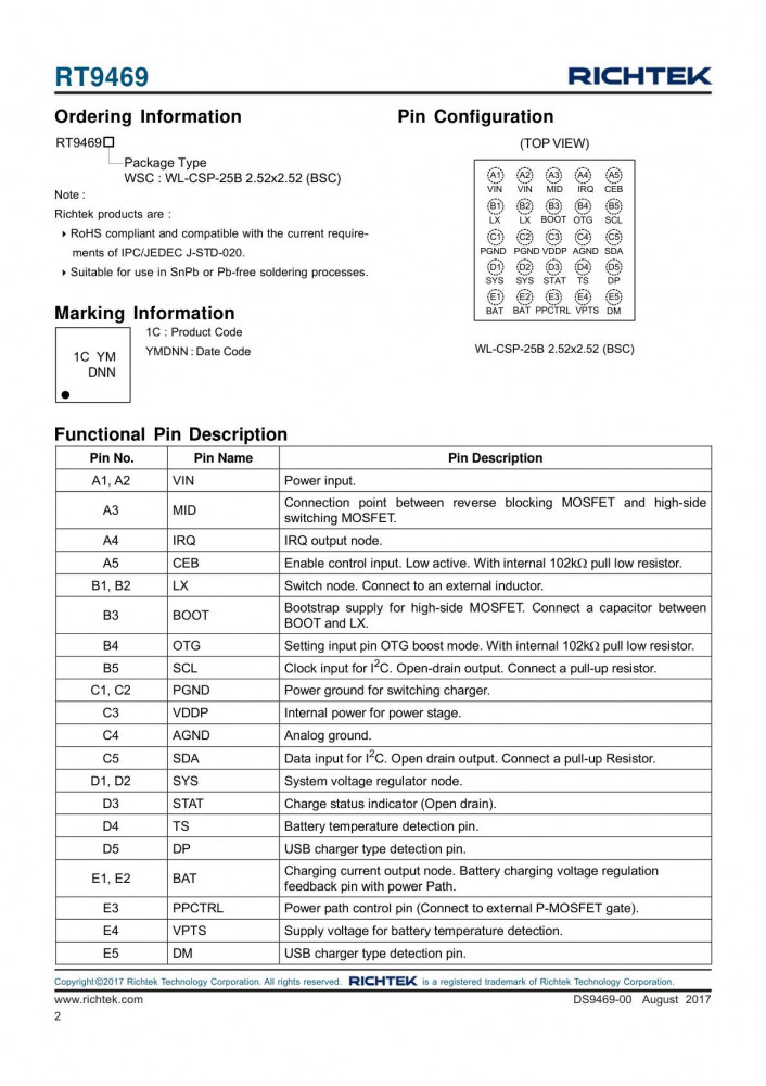 RT9469 datasheet preview, page 2