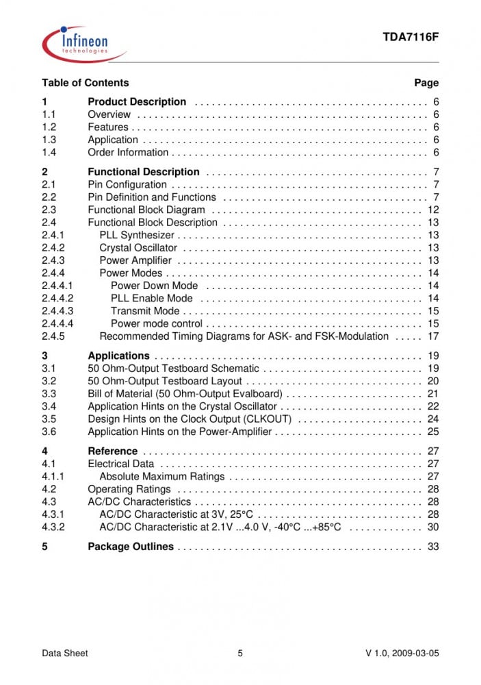 TDA7116F datasheet page 5