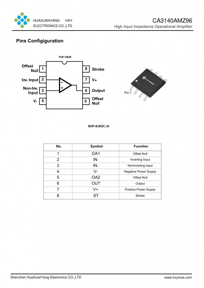 CA3140AMZ96-HXY datasheet page 2