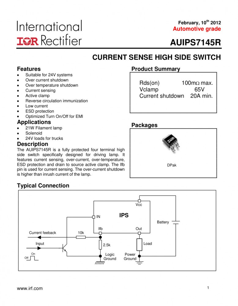 AUIPS7145R datasheet page 1