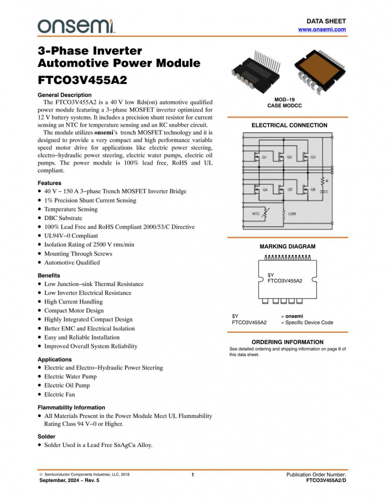FTCO3V455A2 technical document, page 1