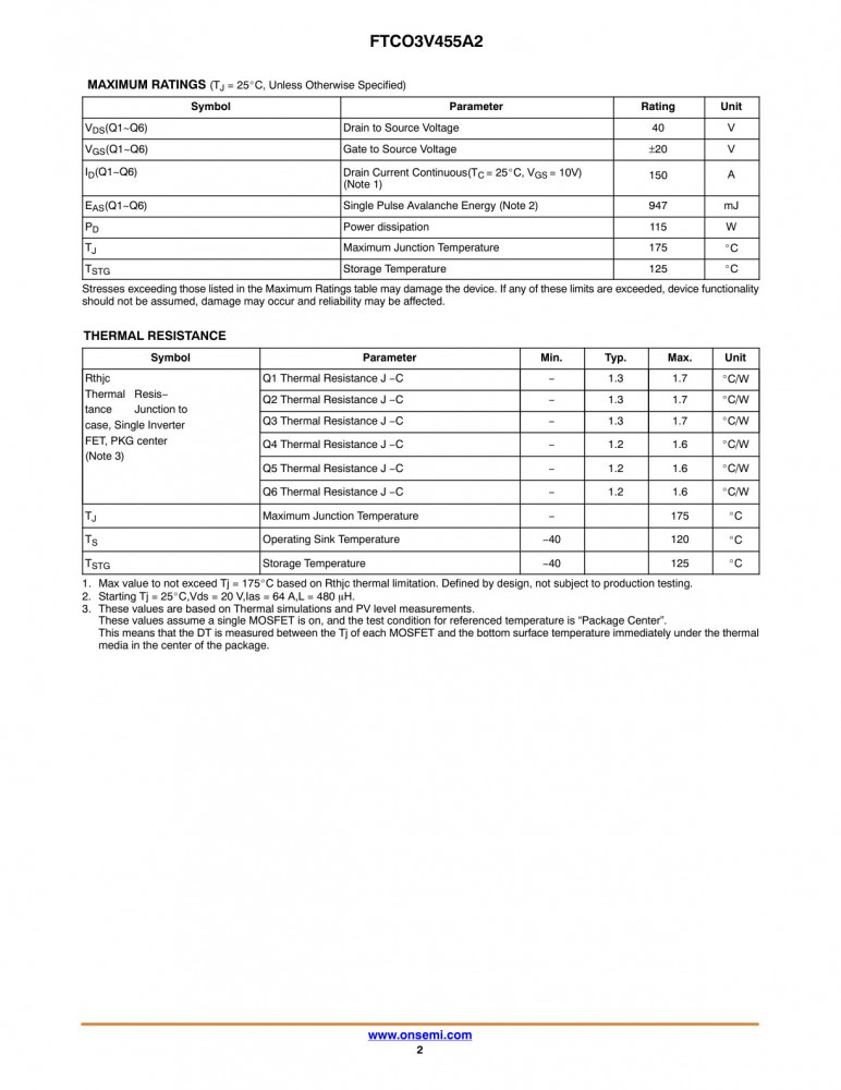 FTCO3V455A2 technical document, page 2