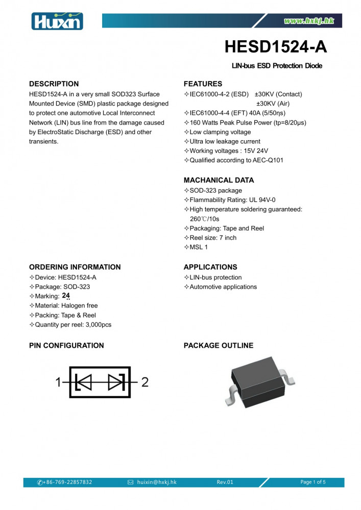 HESD1524-A datasheet page 1