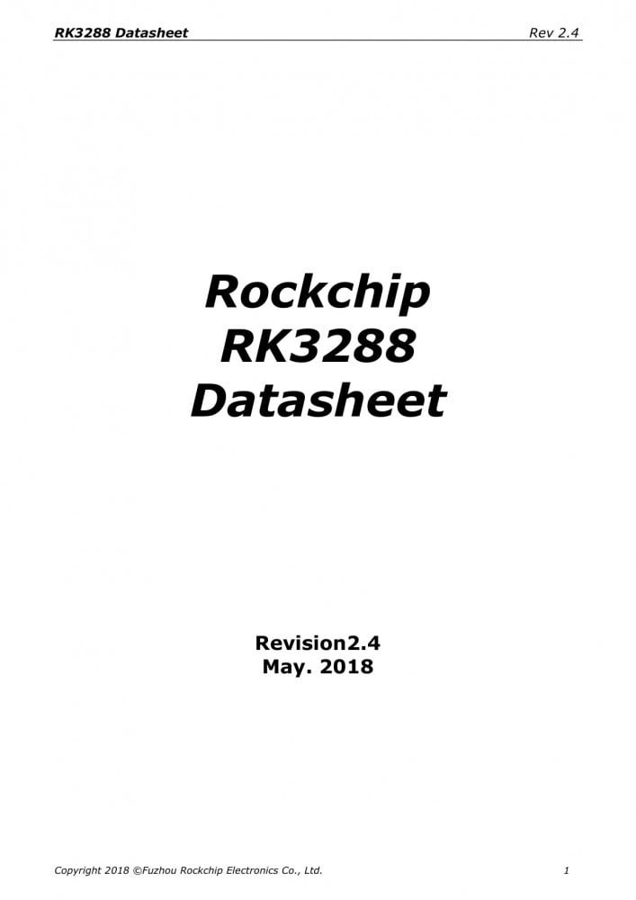RK3288 datasheet page 1