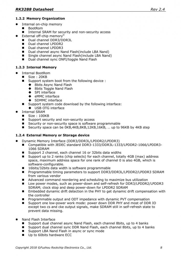 RK3288 datasheet page 8