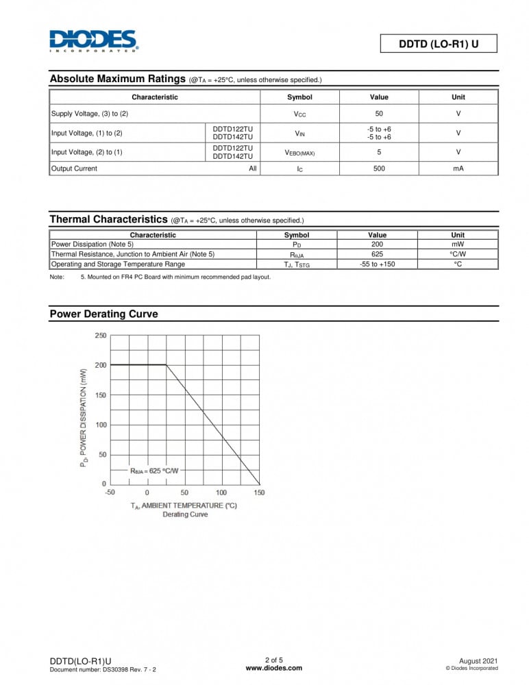DDTD142JU-7-F datasheet page 2