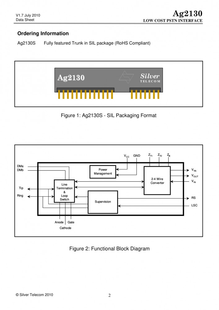 Ag2130 datasheet page 2