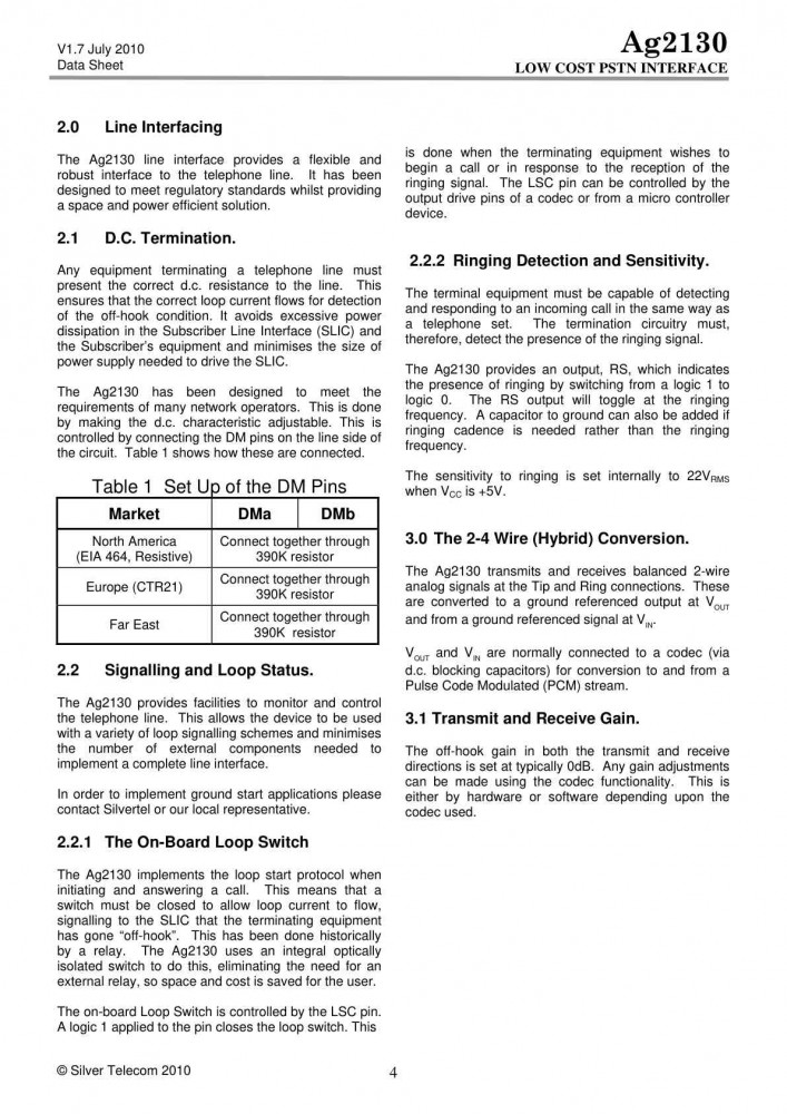 Ag2130 datasheet page 4