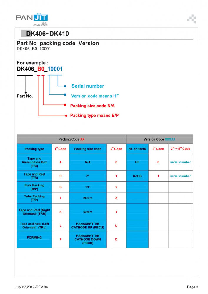 PANJIT DK406 to DK410 datasheet page 3