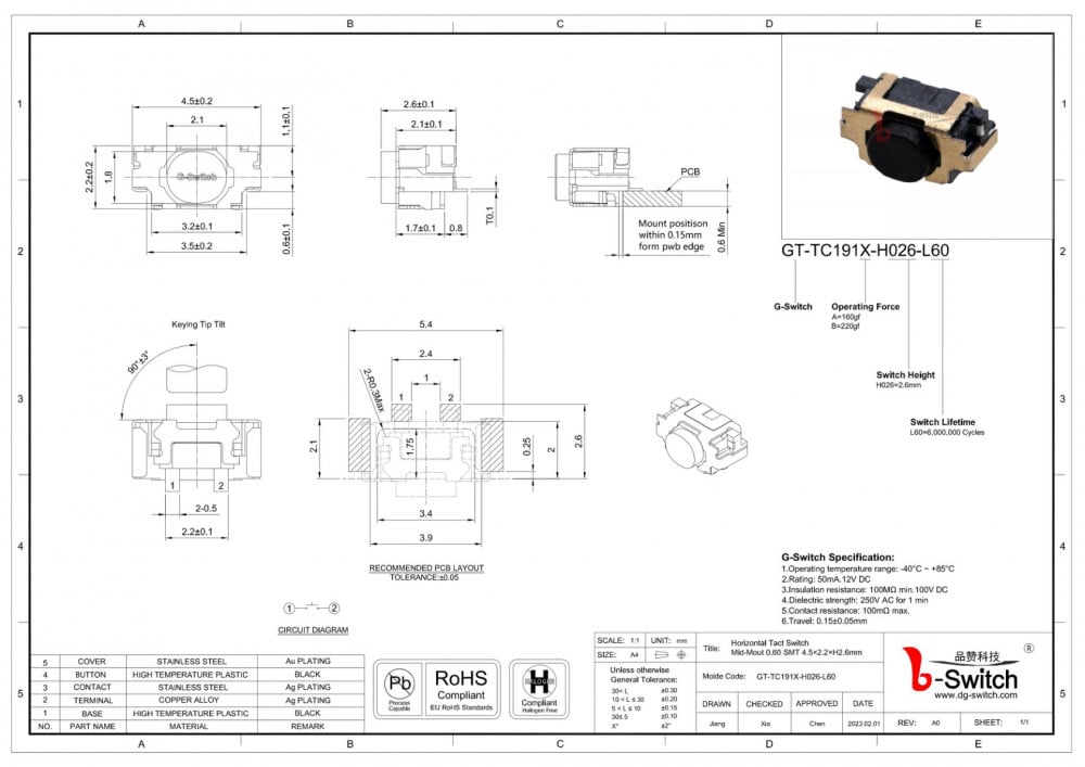 GT-TC191A-H026-L60 product document preview