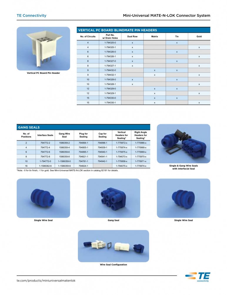 Mini-Universal MATE-N-LOK reference page 4