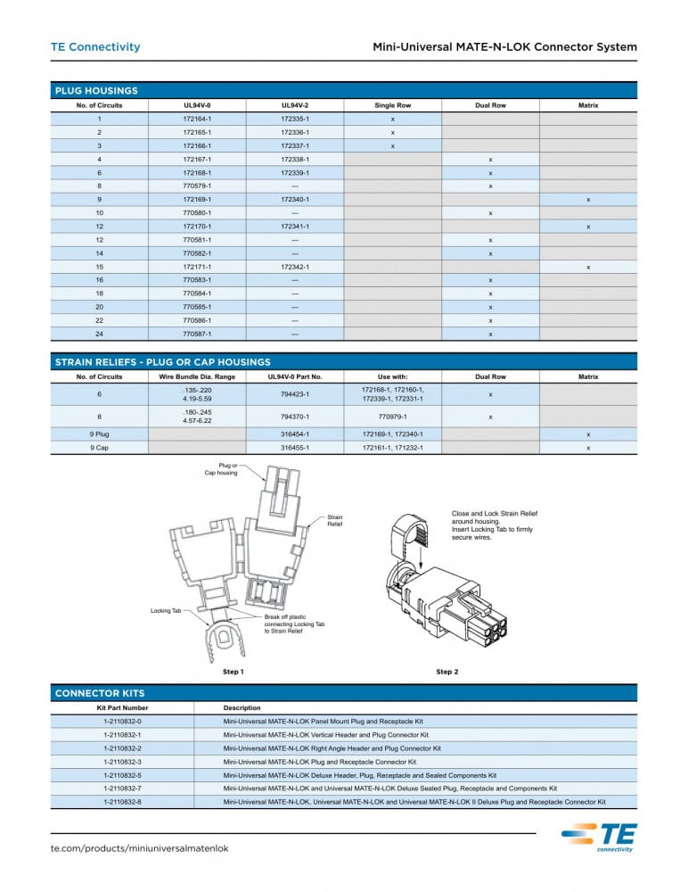 Mini-Universal MATE-N-LOK reference page 5