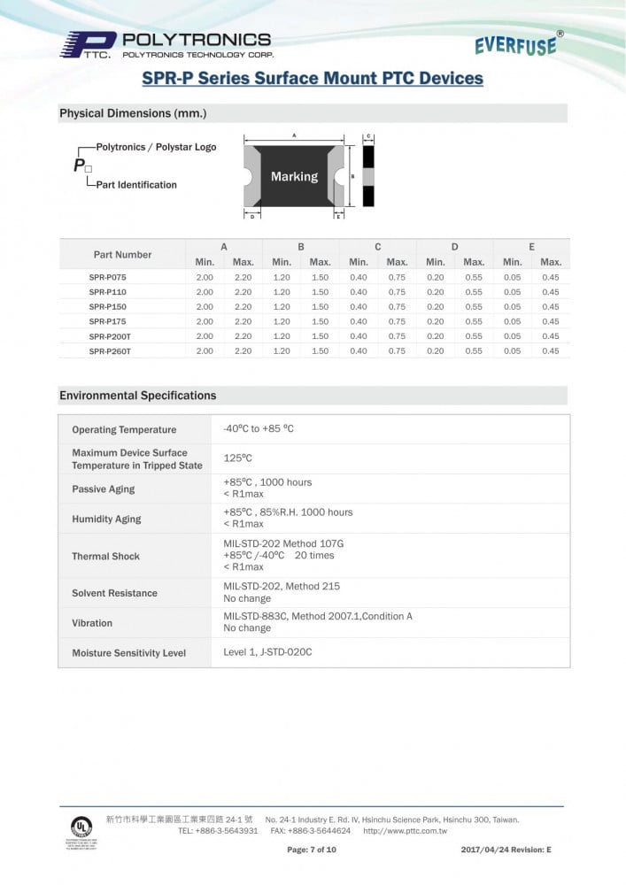 SPR-P110 datasheet page 7