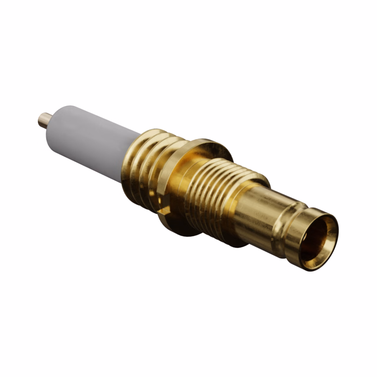 DIN 1.0/2.3 Jack, Straight, Panel Mount, Gold (Au) Plated, Candlestick Contact, 18.00mm Length, 50 Ohms for sale