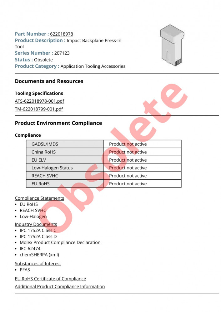 Tooling document preview, page 1