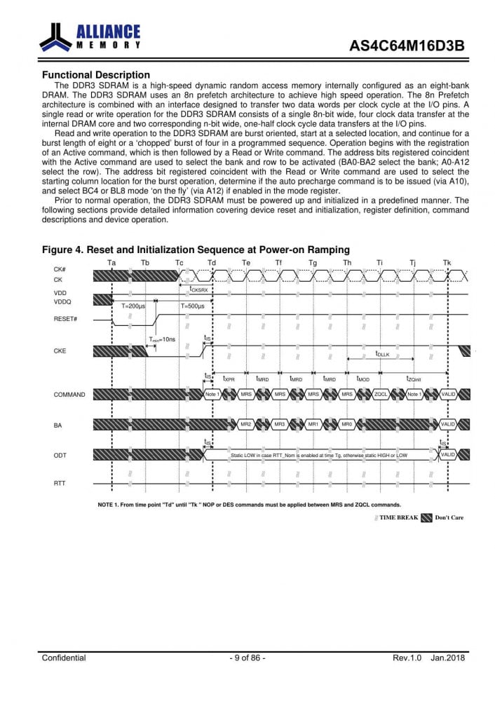 AS4C64M16D3B datasheet page 9