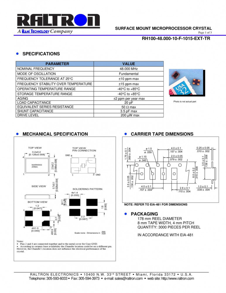 RH100-48.000-10-F-1015-EXT-TR datasheet page 1