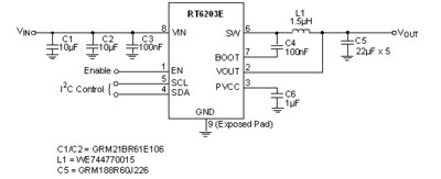 RT6203B - 5A, 18V, 700kHz ACOTTM Synchronous Step-Down Converter with VID Control