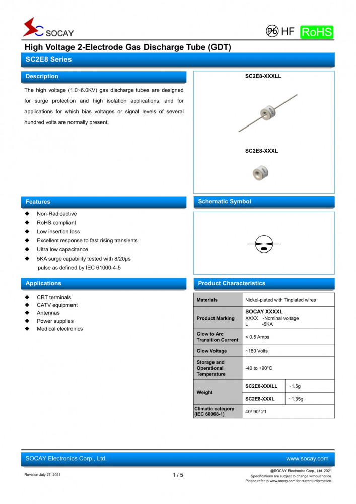 SC2E8 series technical document, page 1