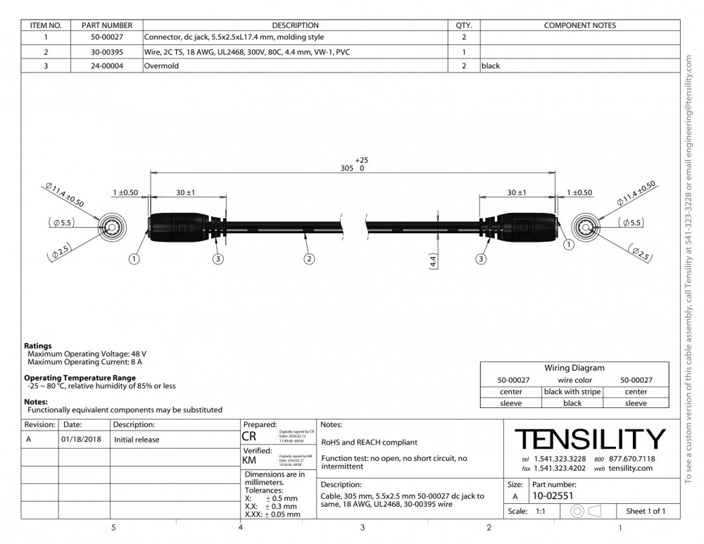 Tensility International 10-02551 product drawing